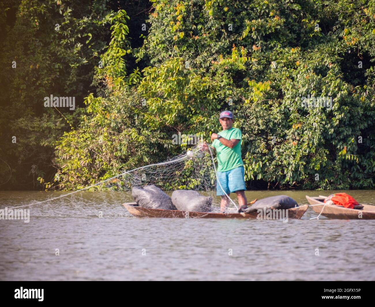 Paumari, Brazil - Dec 2019: A local inhabitant of the tropical Amazon ...