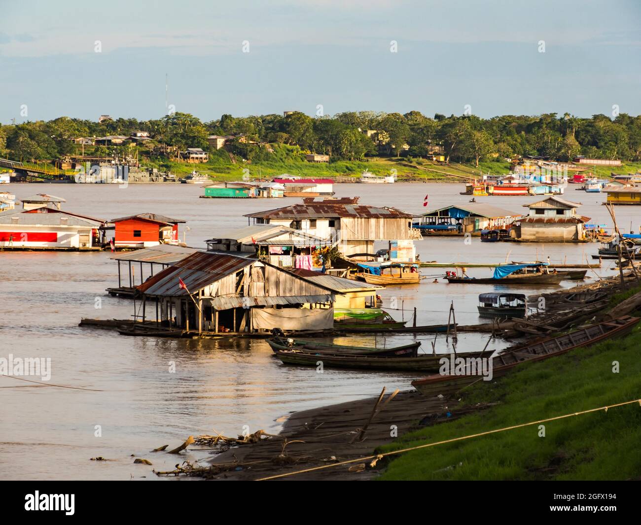 Santa Rosa, Peru, view for Leticia - Sep, 2019: Floating houses on ...