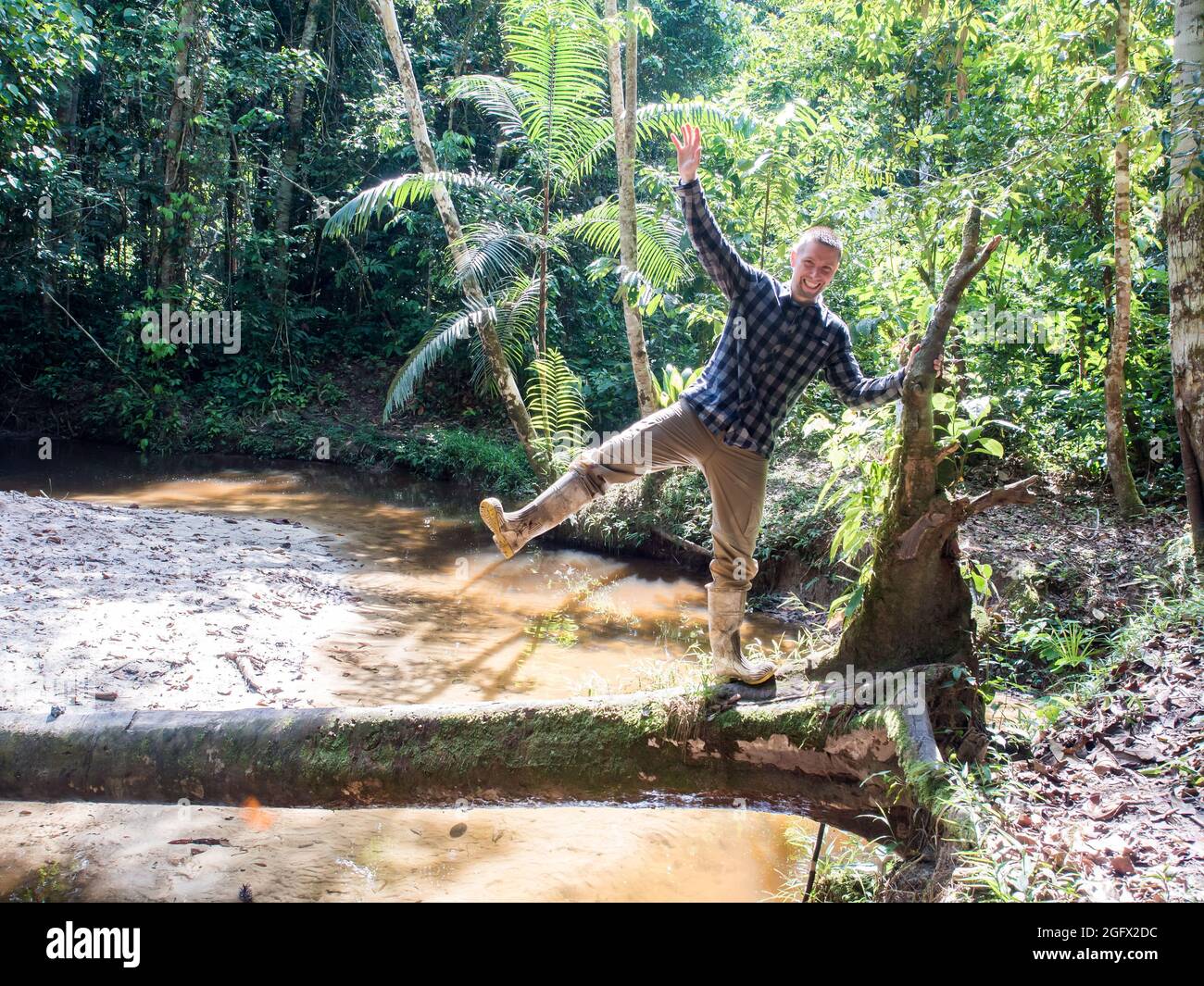 Selva, Peru - Sep, 201t: Trekking in Amzon rain forest. Amazonian ...