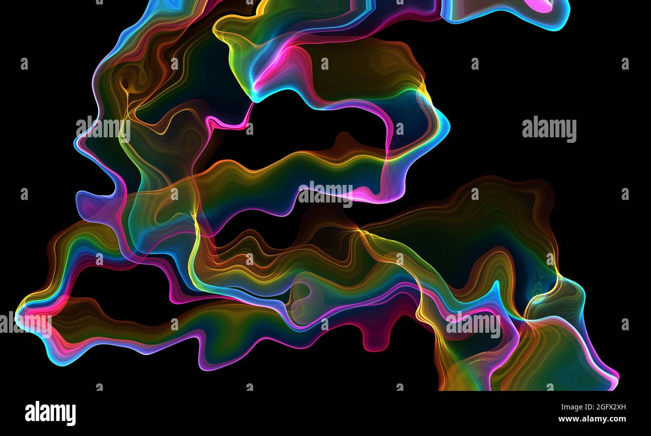 Wallpaper Neon Colors And Shapes 3d Glow, Bright Shapes Neon Color