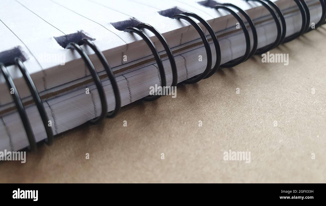 Spiral notebook in close up Stock Photo - Alamy