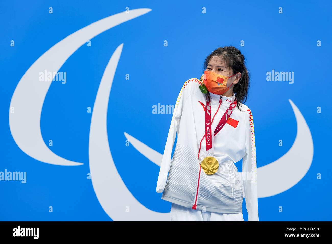 Tokyo, Japan. 27th Aug, 2021. Lu Dong of China reacts during the medal ...