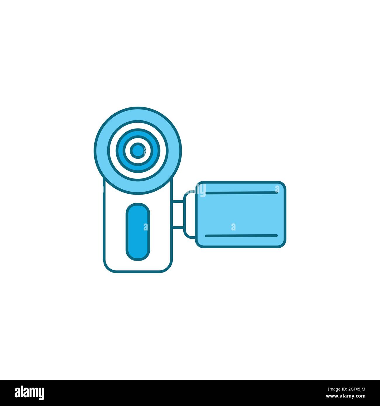 Action camera color line icon. Electronic device concept. Pictogram for ...