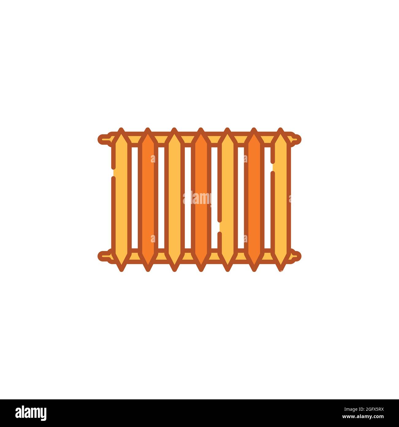 Cast iron heater color line icon. House temperature. Pictogram for web ...