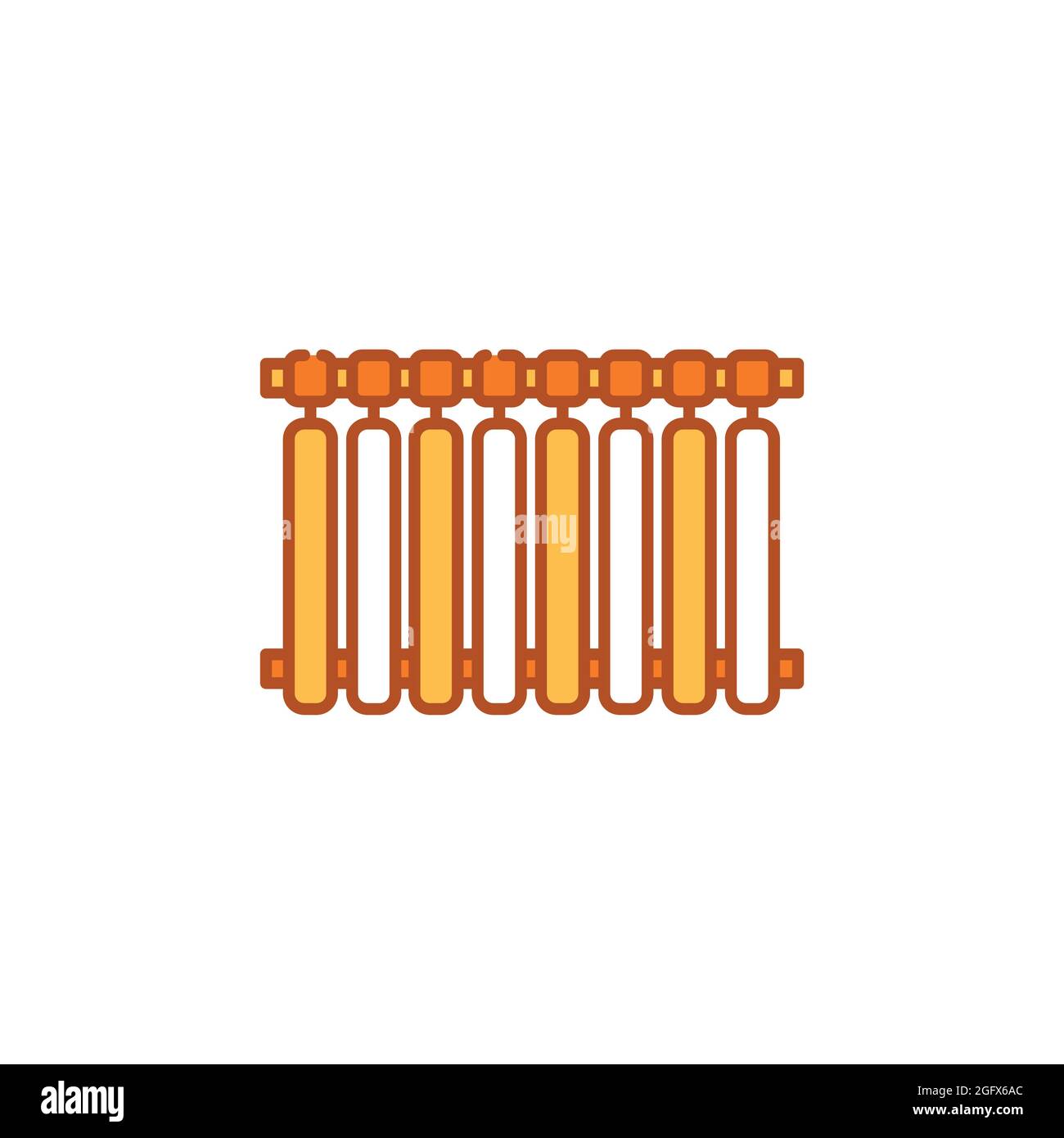 Aluminum heater color line icon. Heat in the house. House temperature ...