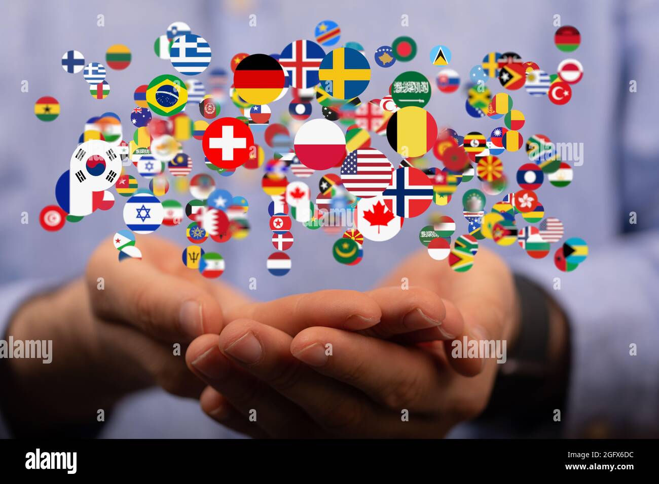 International counties flags - 3D realistic Stock Photo - Alamy
