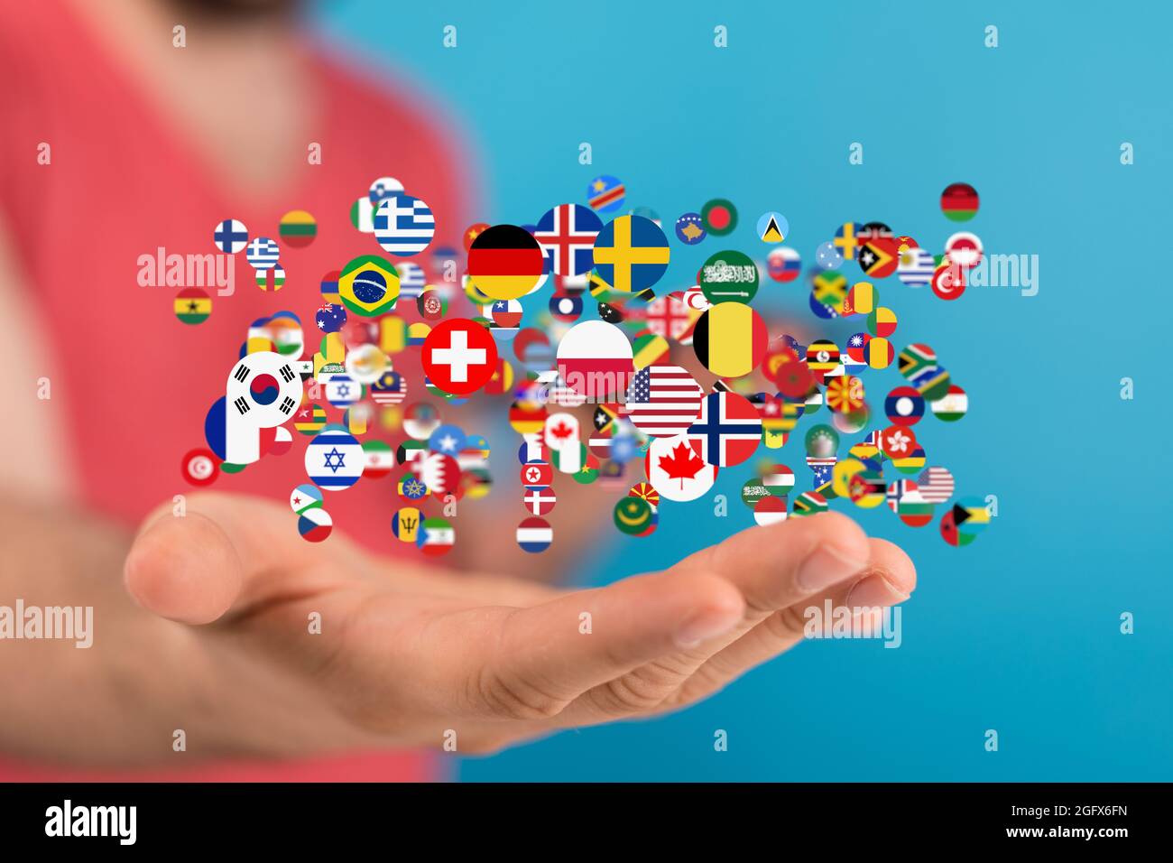 International counties flags - 3D realistic Stock Photo - Alamy