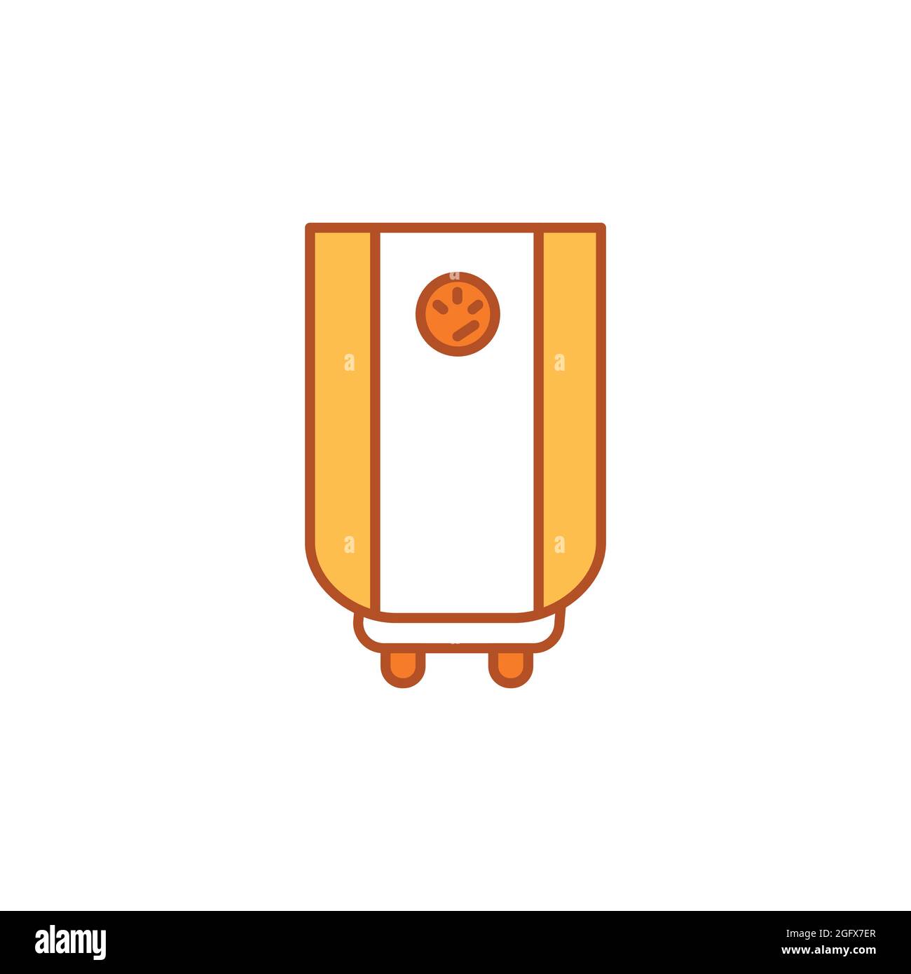 Electric water heater color line icon. Heat in the house. Pictogram for ...