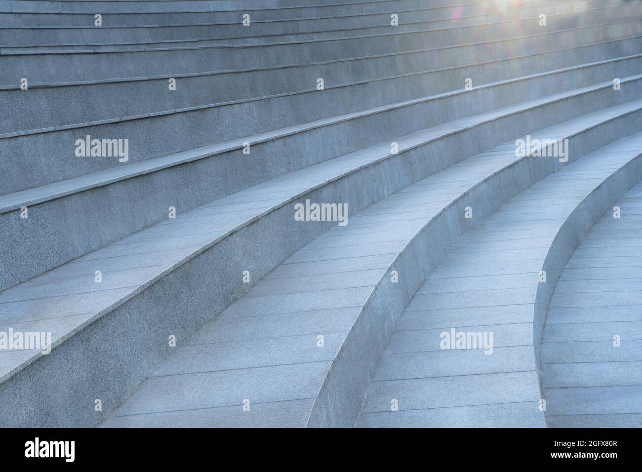 Gray steps. Architectural curvilinear design. Modern geometric ...