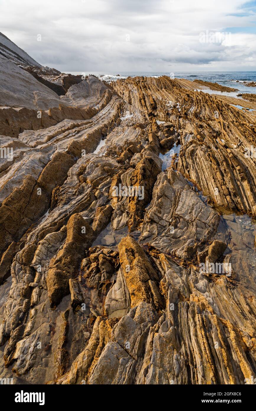 Flysch in basque country coast Stock Photo - Alamy