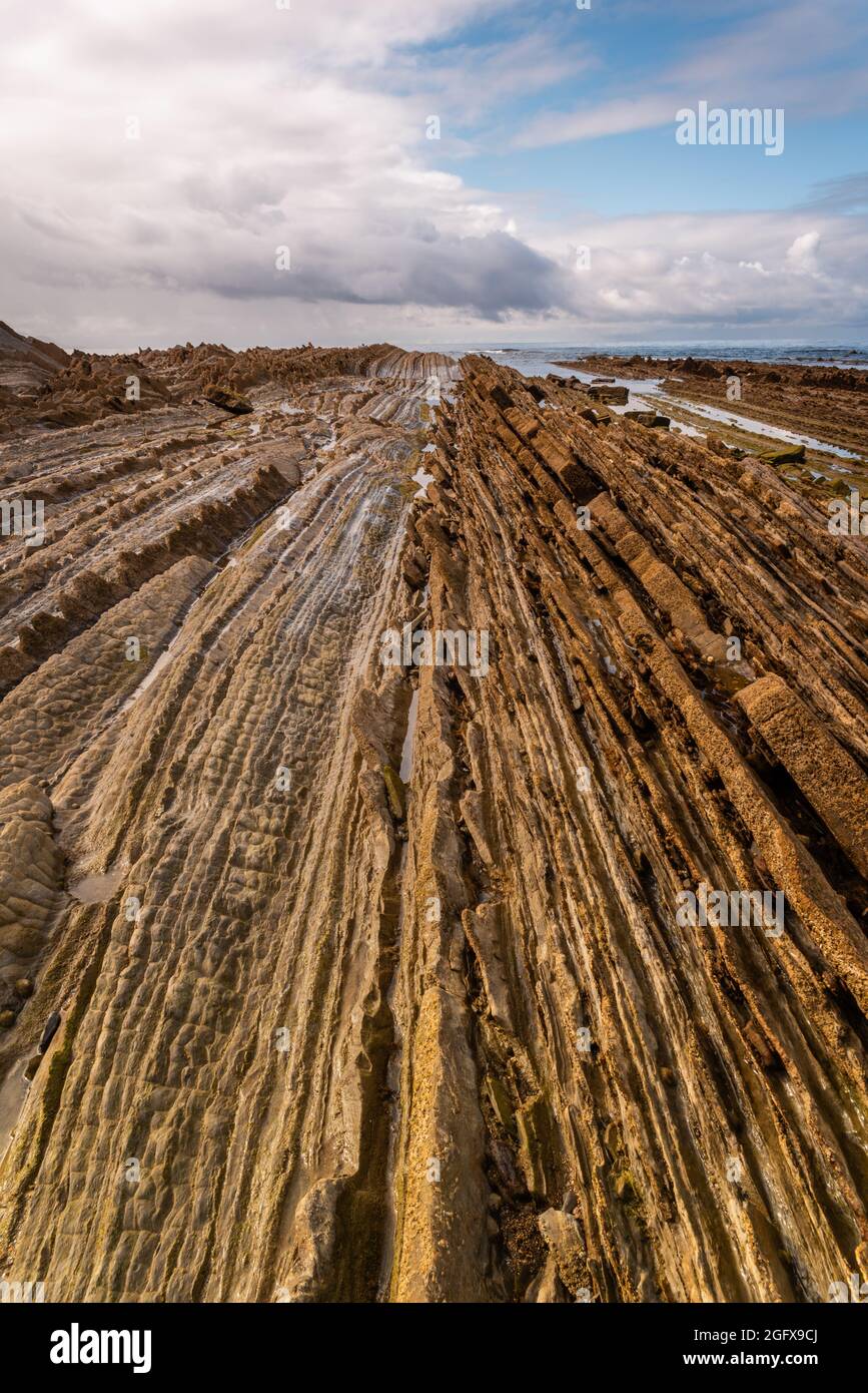 Flysch in basque country coast Stock Photo - Alamy