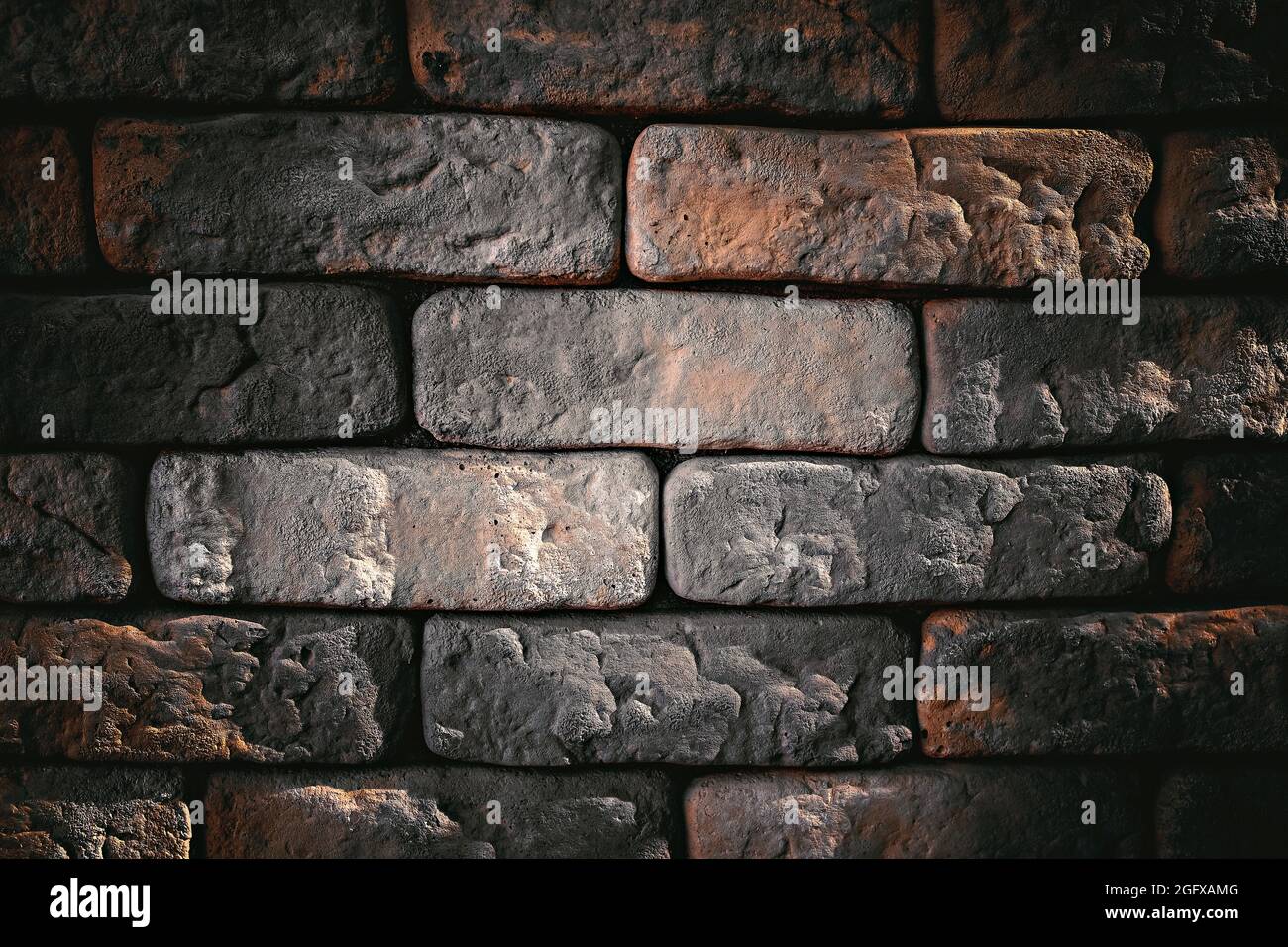 grungy bricks texture background. modern loft style rough texture. aged ...