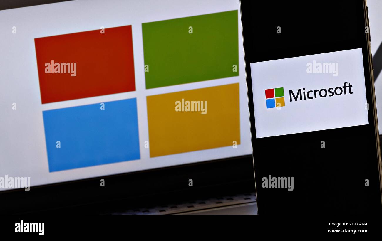 Microsoft theme. Illustrative photo for news about Microsoft - an ...