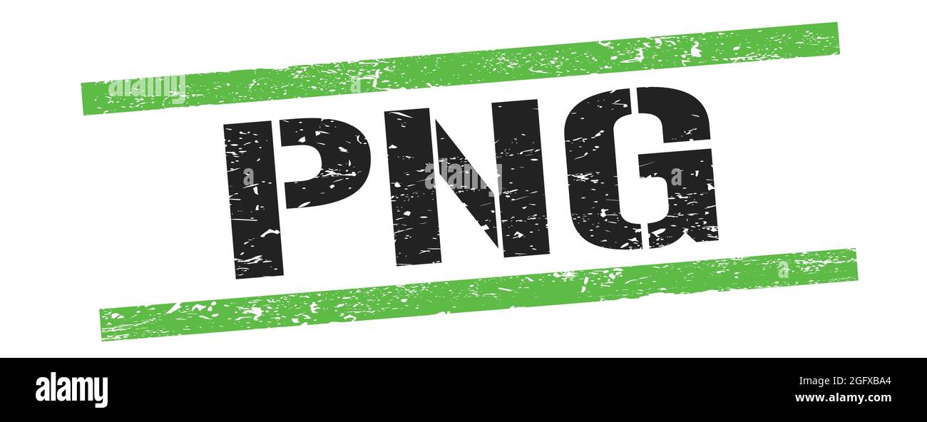 PNG text on black green grungy lines stamp sign Stock Photo - Alamy
