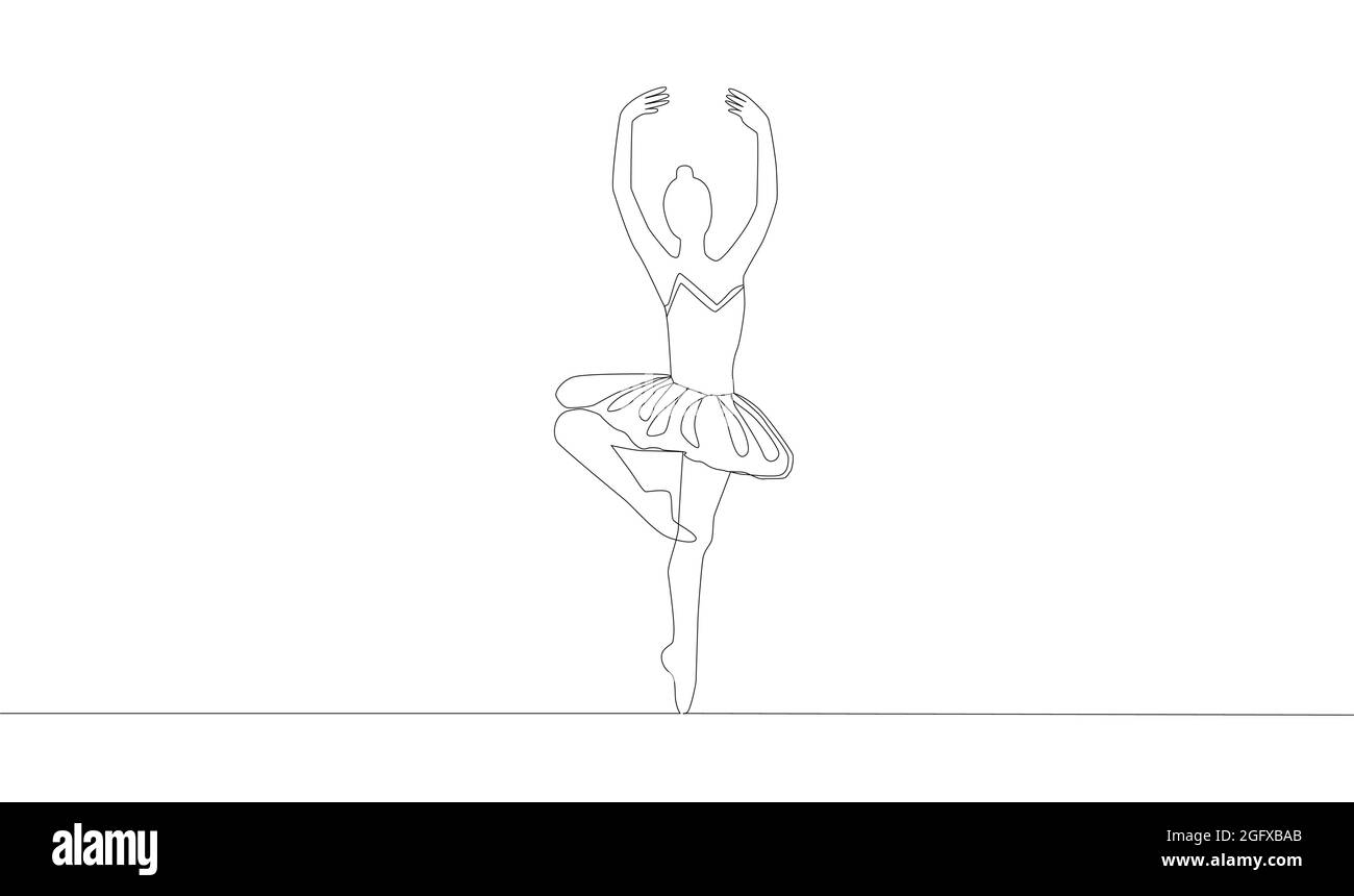 continuous line drawing of woman ballet dancer Stock Vector Image & Art ...