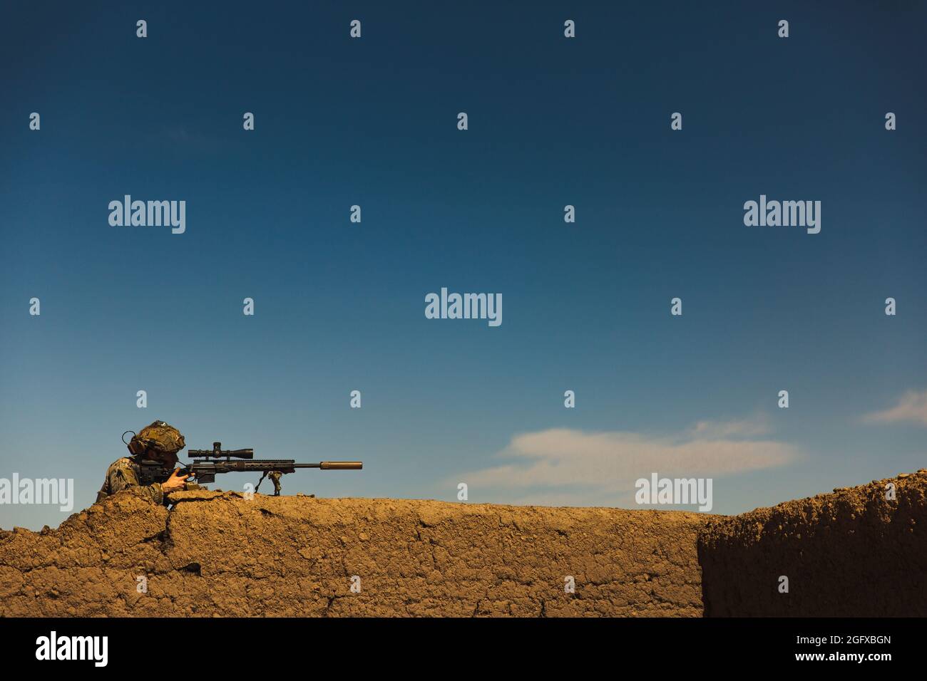 A U.S. special operations forces member conducts combat operations in ...