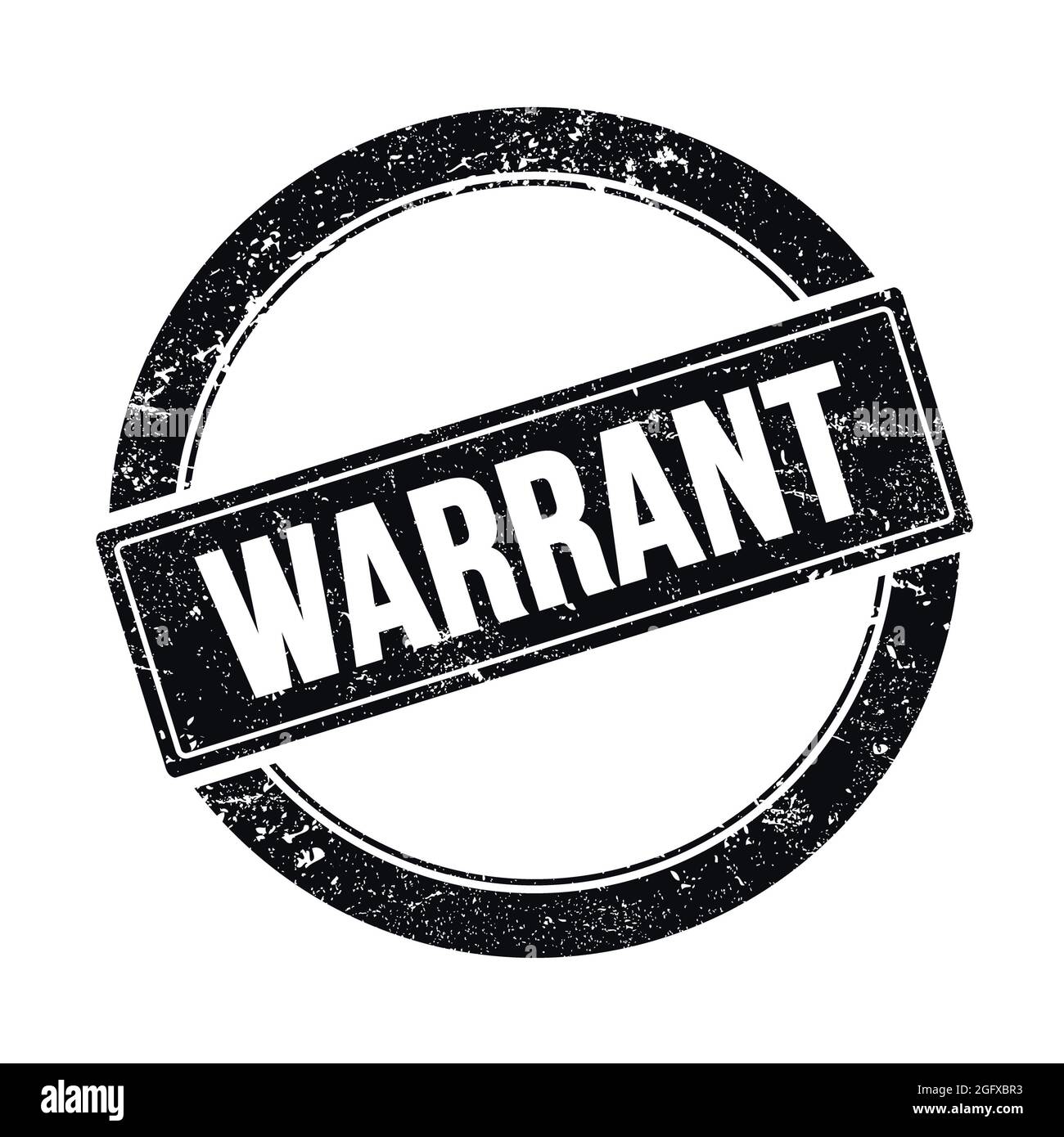 WARRANT text on black grungy round vintage stamp Stock Photo - Alamy