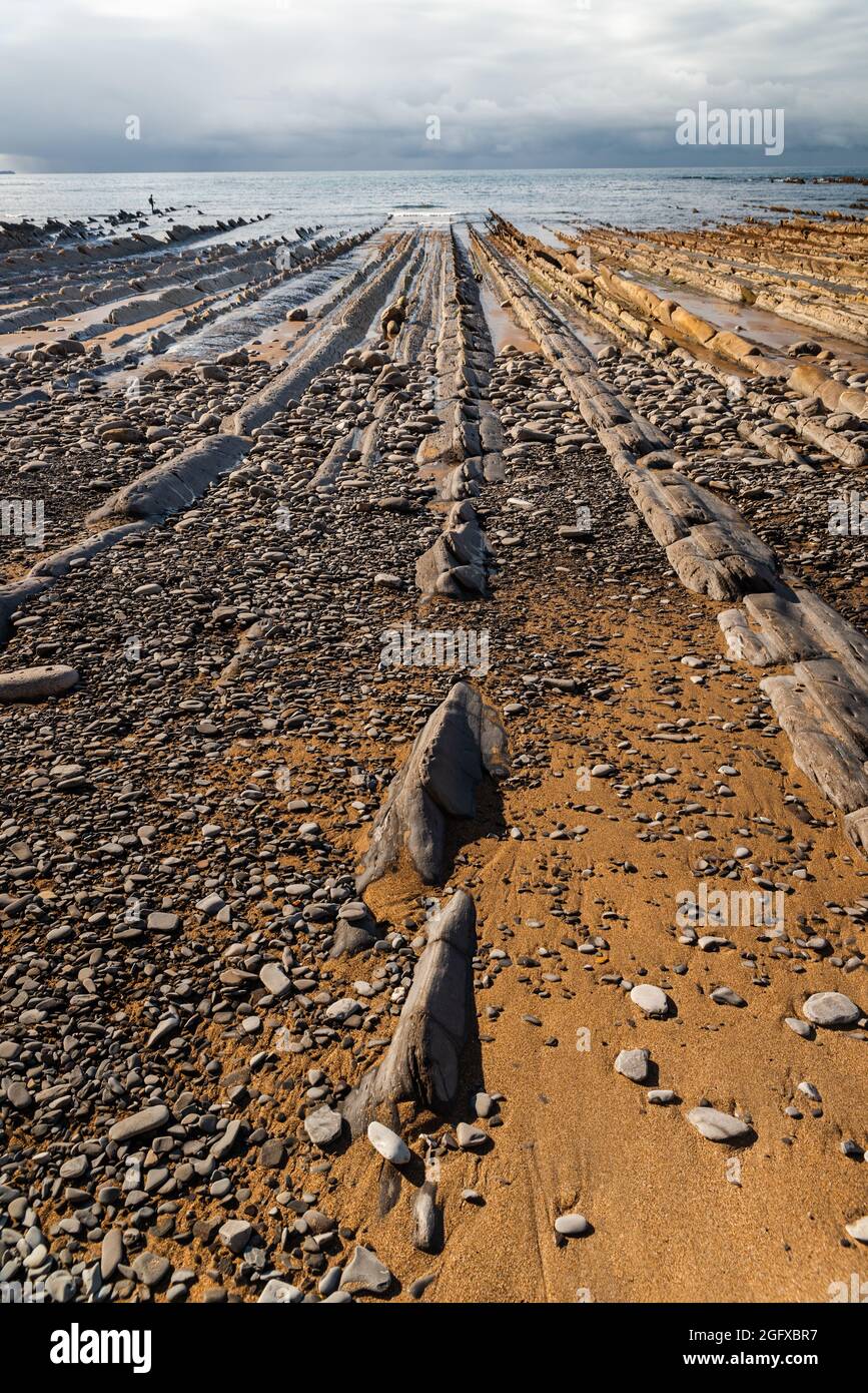 Flysch in basque country coast Stock Photo - Alamy