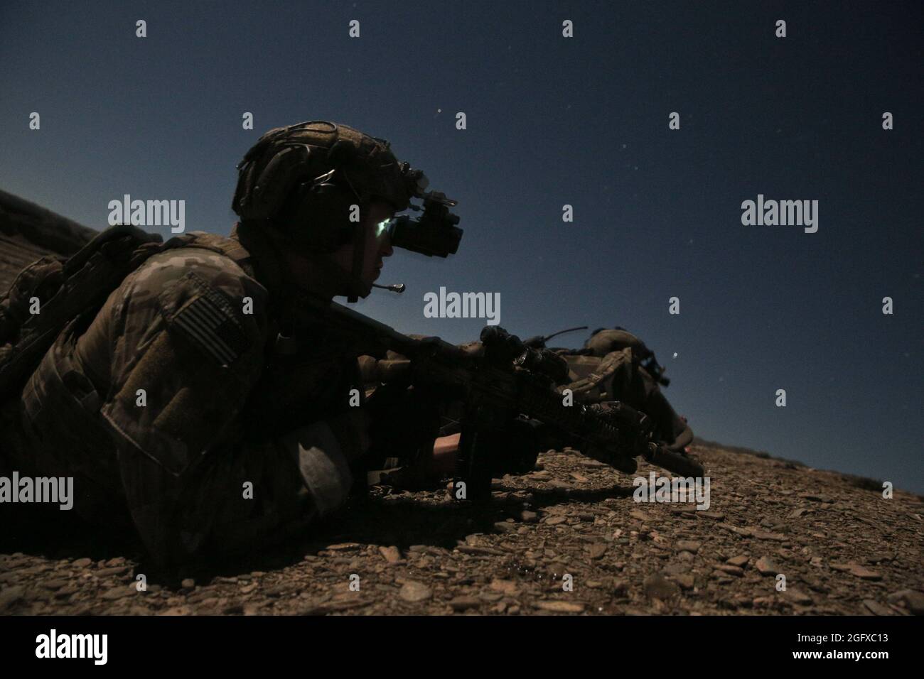 A U.S. special operations forces member conducts combat operations in ...