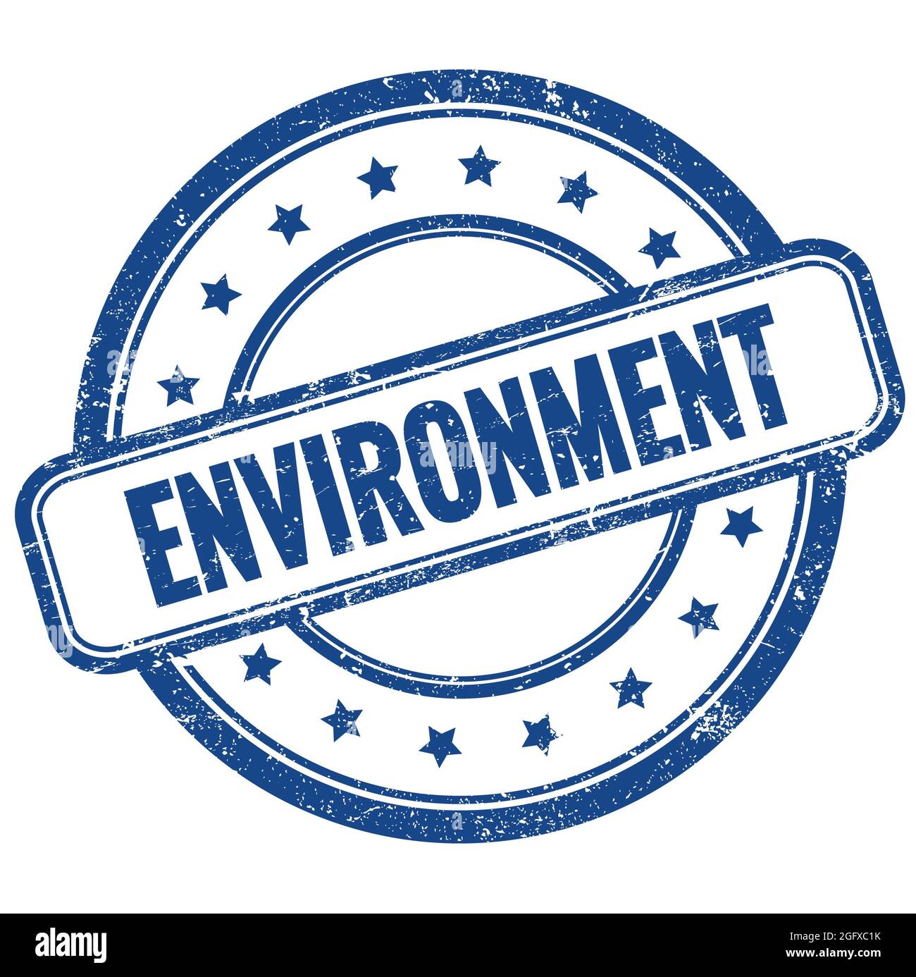 ENVIRONMENT text on blue vintage grungy round rubber stamp Stock Photo ...