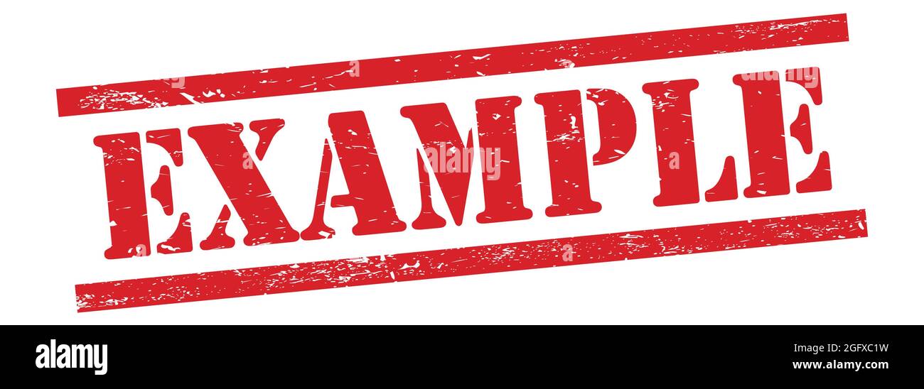EXAMPLE text on red grungy vintage rubber stamp Stock Photo - Alamy