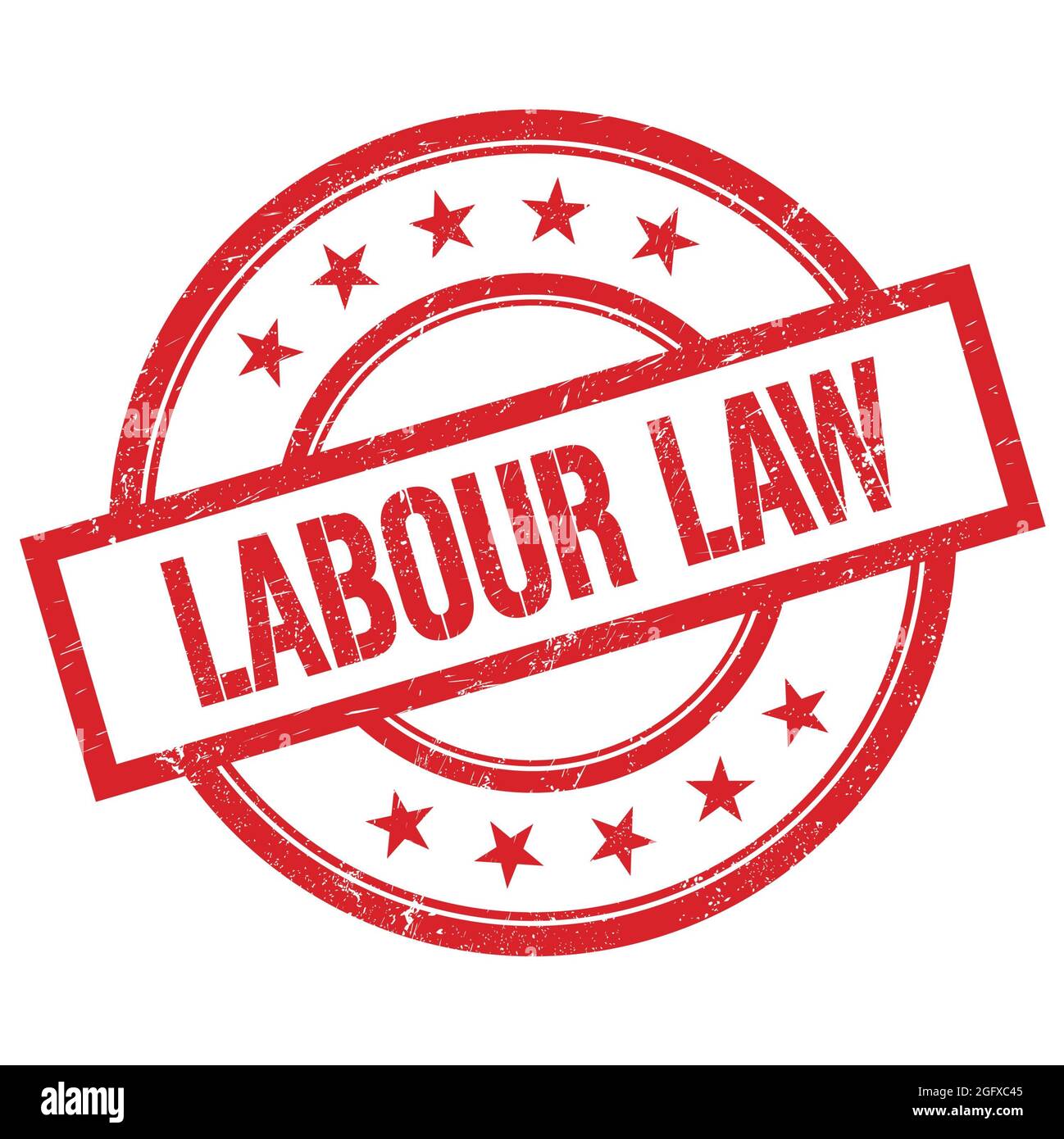 LABOUR LAW text written on red round vintage rubber stamp Stock Photo ...