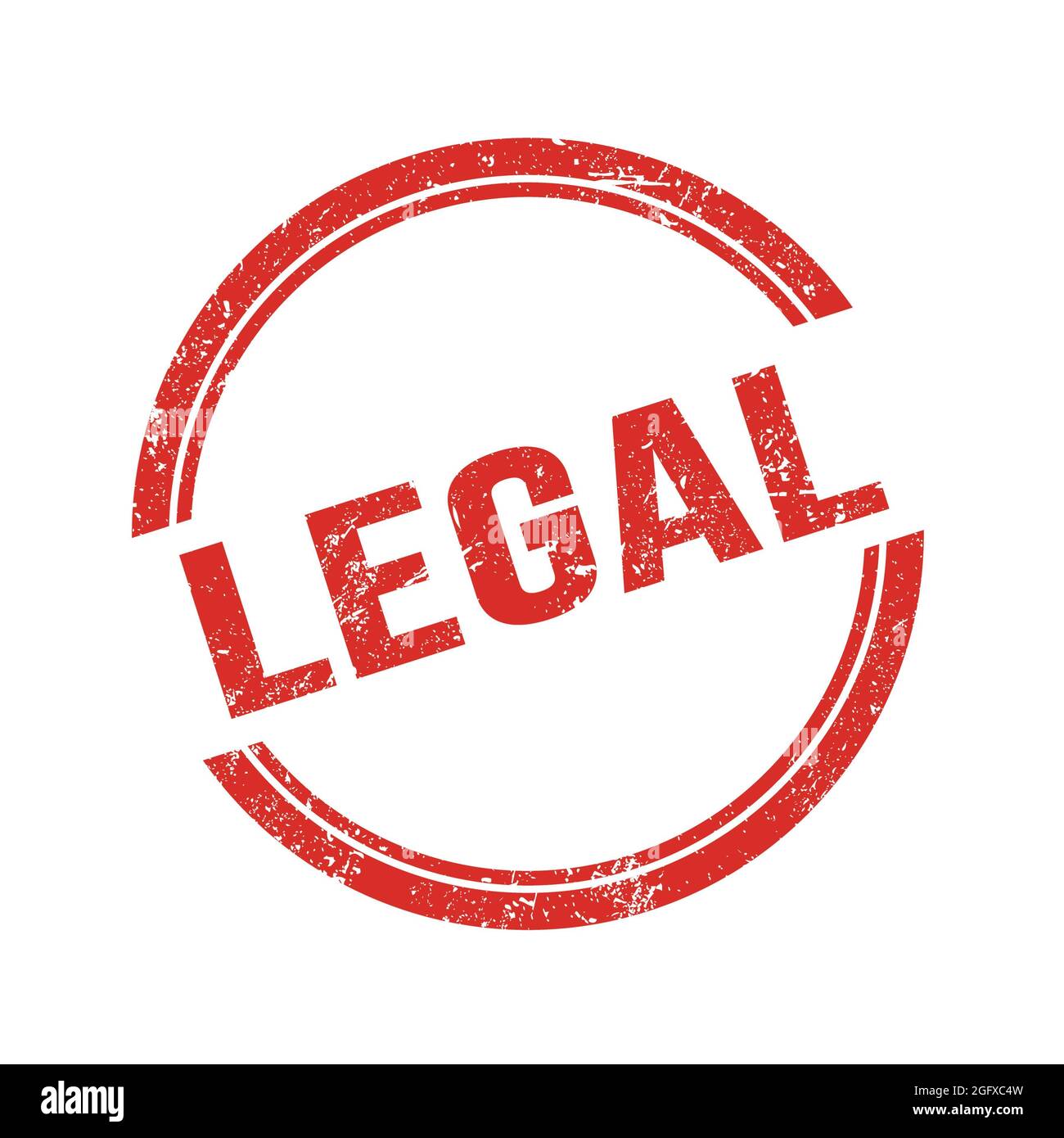 LEGAL text written on red grungy vintage round stamp Stock Photo - Alamy