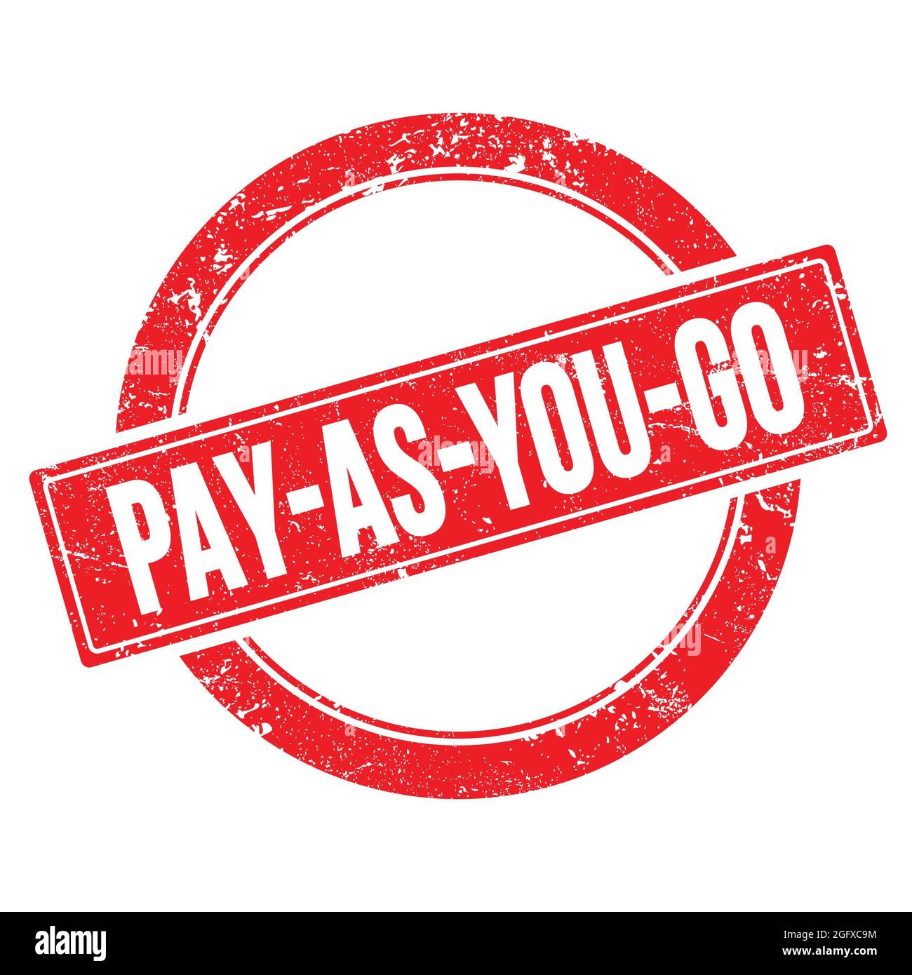 PAY-AS-YOU-GO text on red grungy round vintage stamp Stock Photo - Alamy