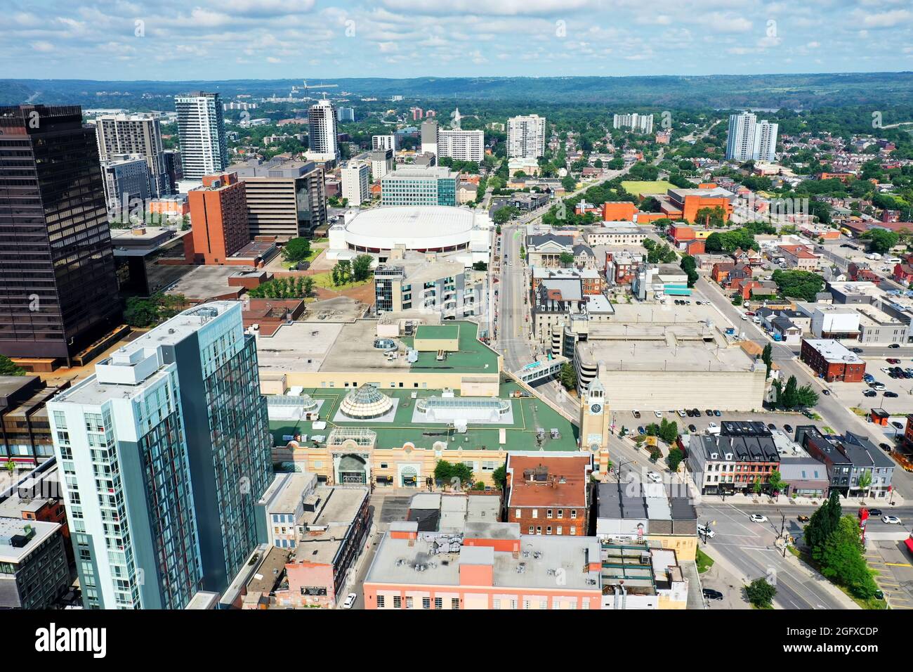 An aerial of Hamilton, Ontario, Canada city center Stock Photo - Alamy