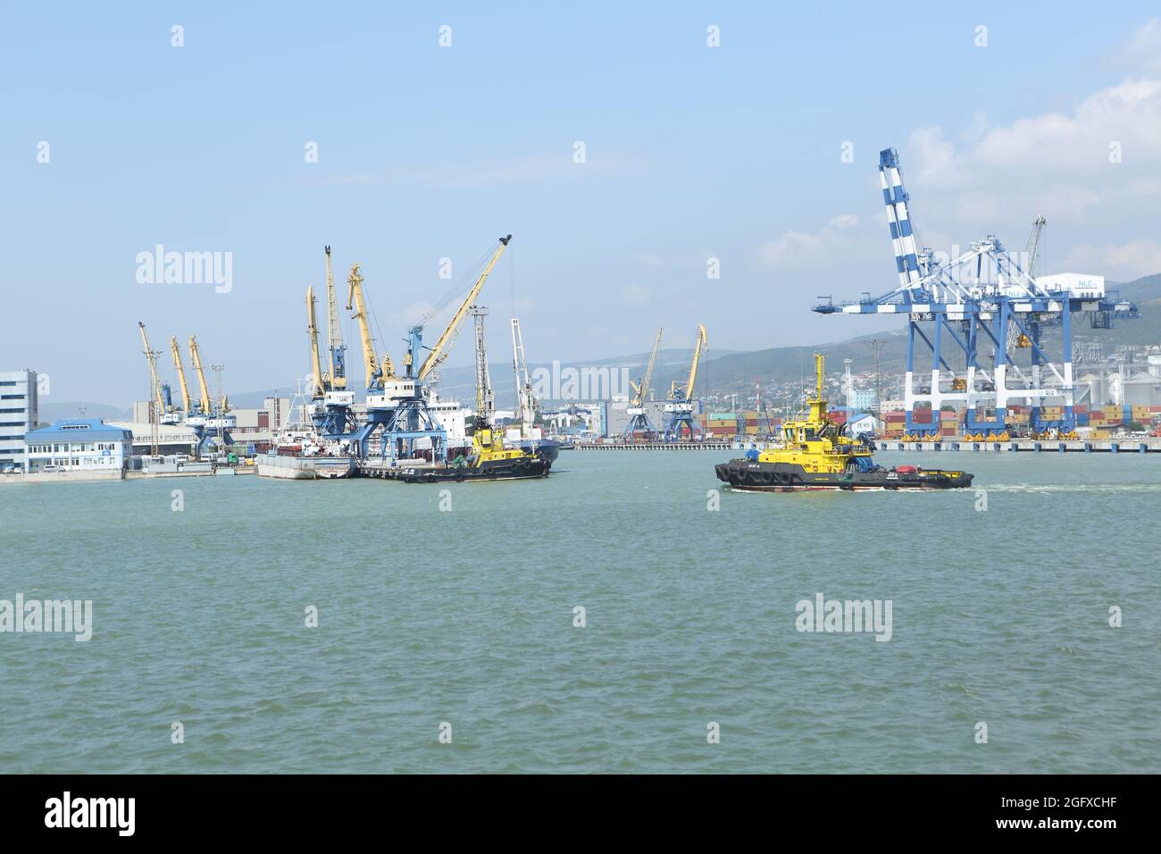Port. The city of Novorossiysk Stock Photo - Alamy
