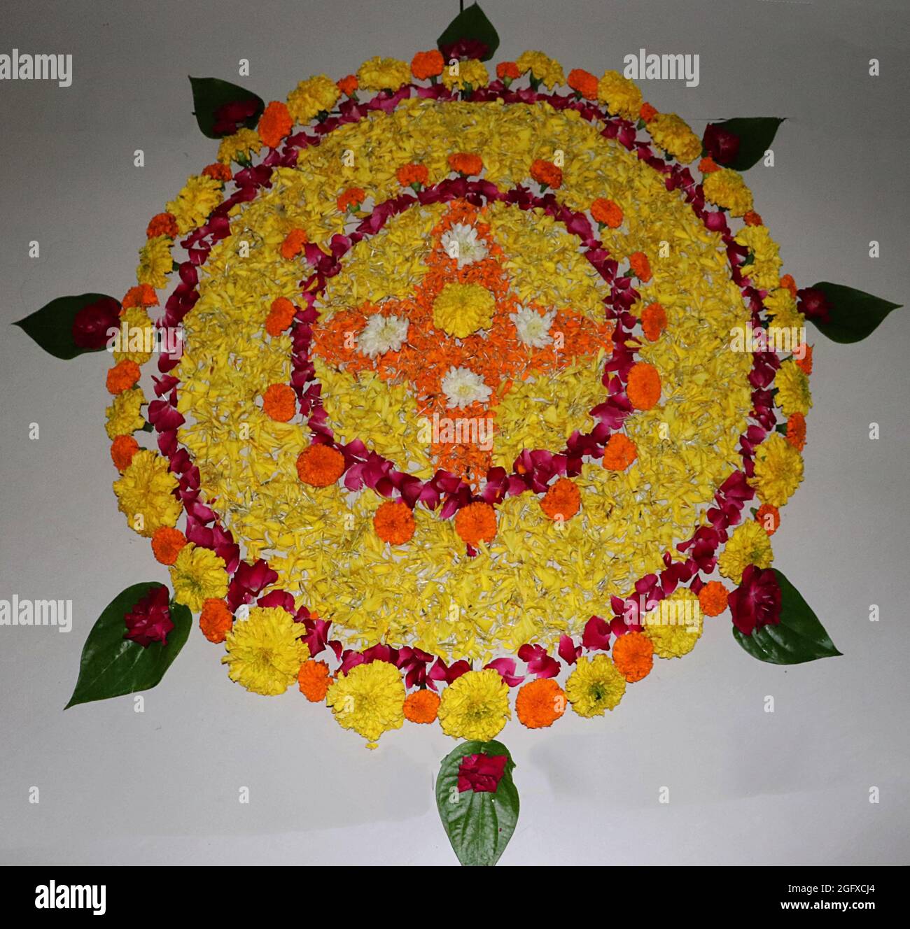 Onam pookalam/flower rangoli/floral pattern/Onam festival/Kerala Stock ...