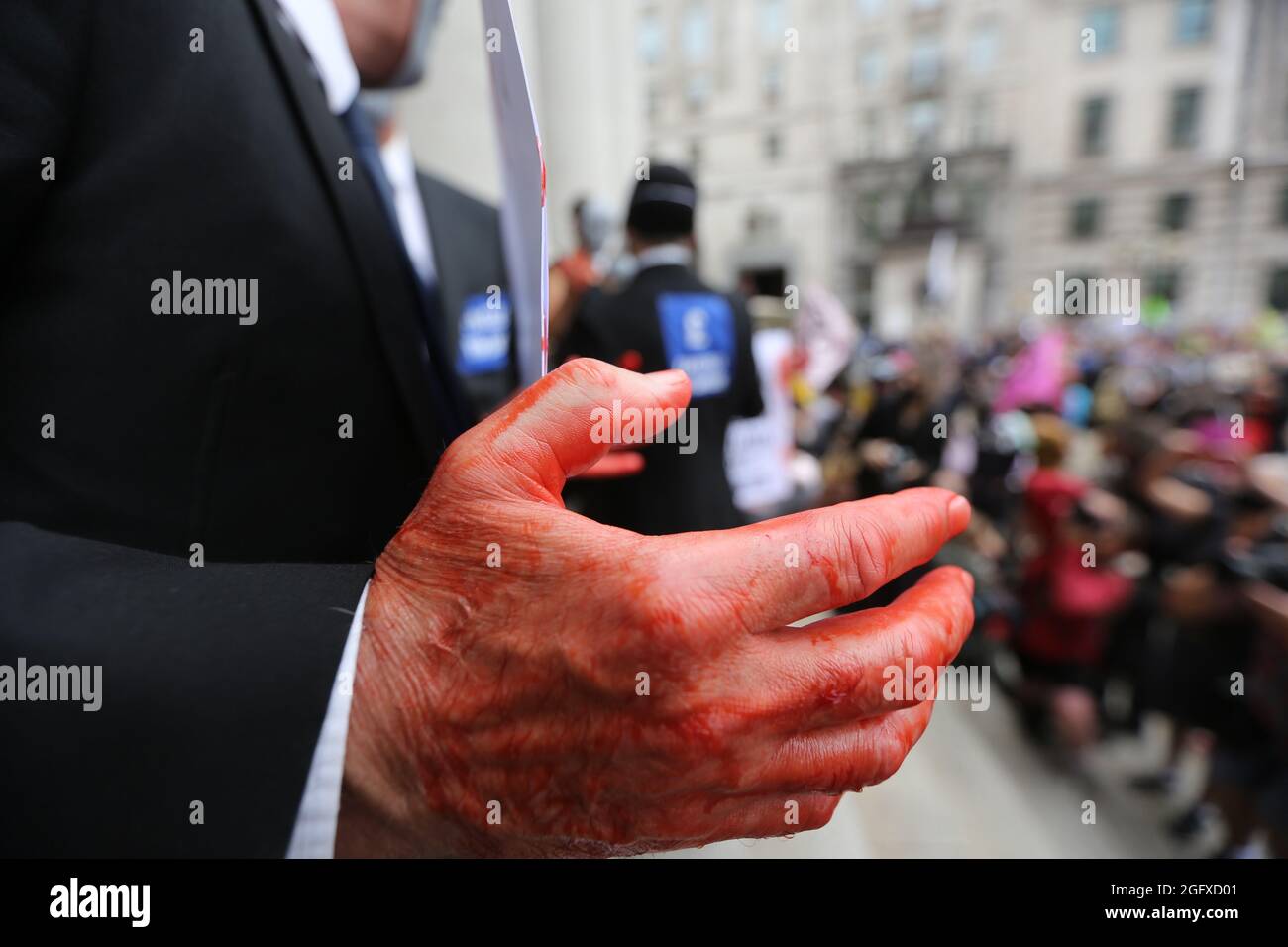 London, England, UK. 27th Aug, 2021. Money Rebellion activists stage a ...