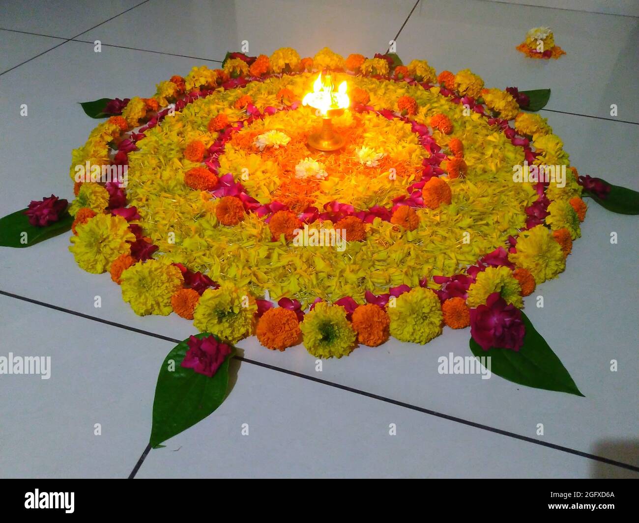 Onam pookalam/flower rangoli/floral pattern/Onam festival/Kerala Stock ...
