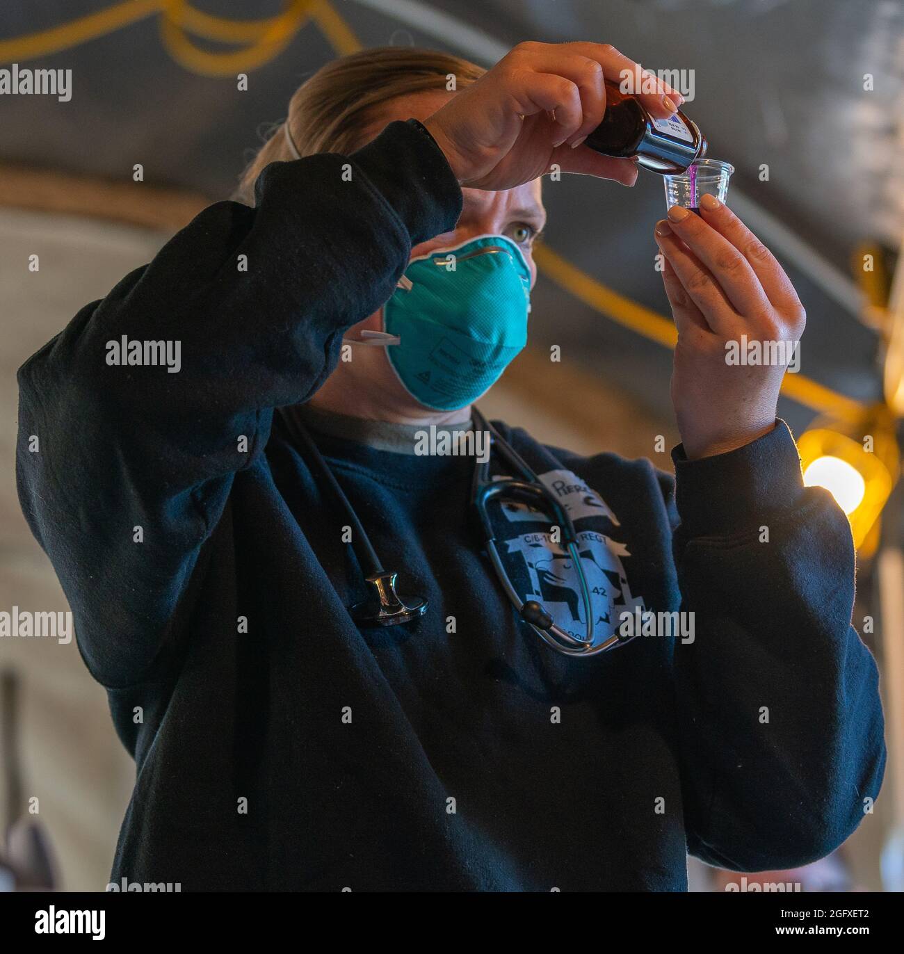 U.S. Army Capt. Courtney Pierce, 512th Field Hospital, registered nurse ...