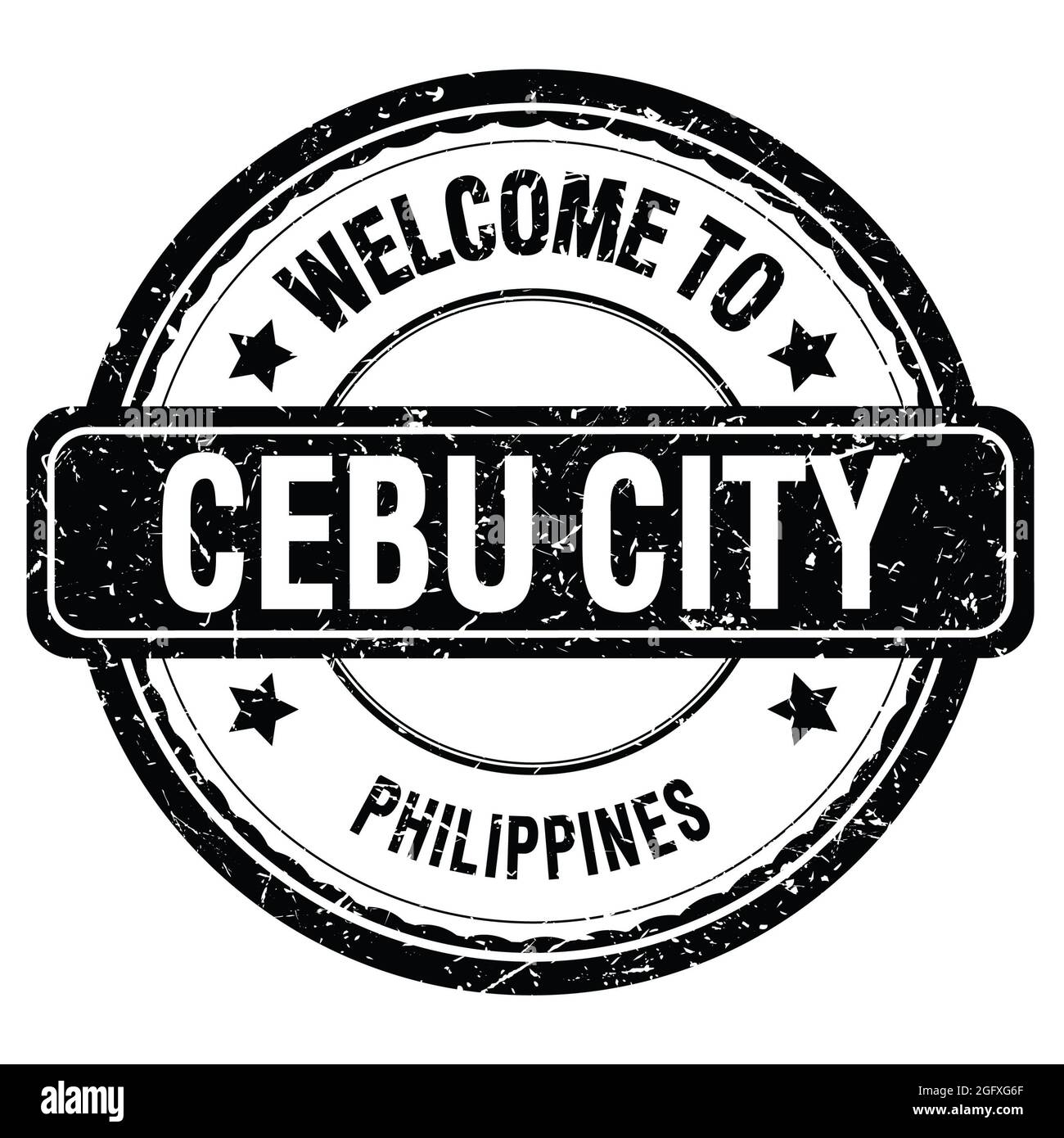 WELCOME TO CEBU CITY - PHILIPPINES, words written on black grungy stamp ...
