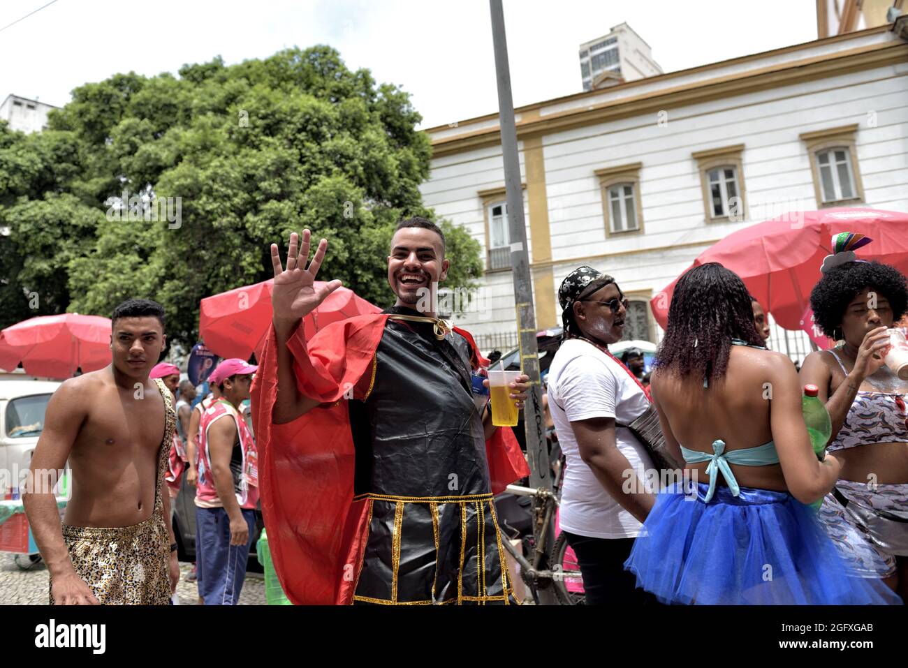 Americas, Brazil-February 16, 2020: Costumed young man smiling and ...