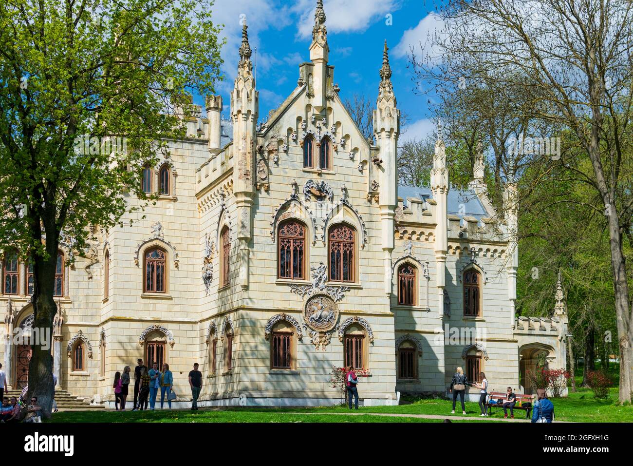The facade of the Sturdza Castle from Miclauseni, Romania Stock Photo ...