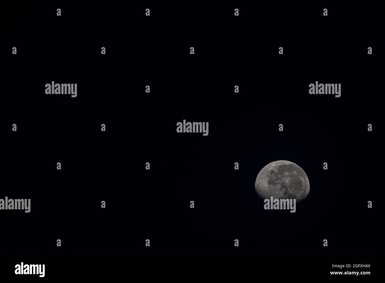 Moon and dark sky night banner - dark black starry deep space ...