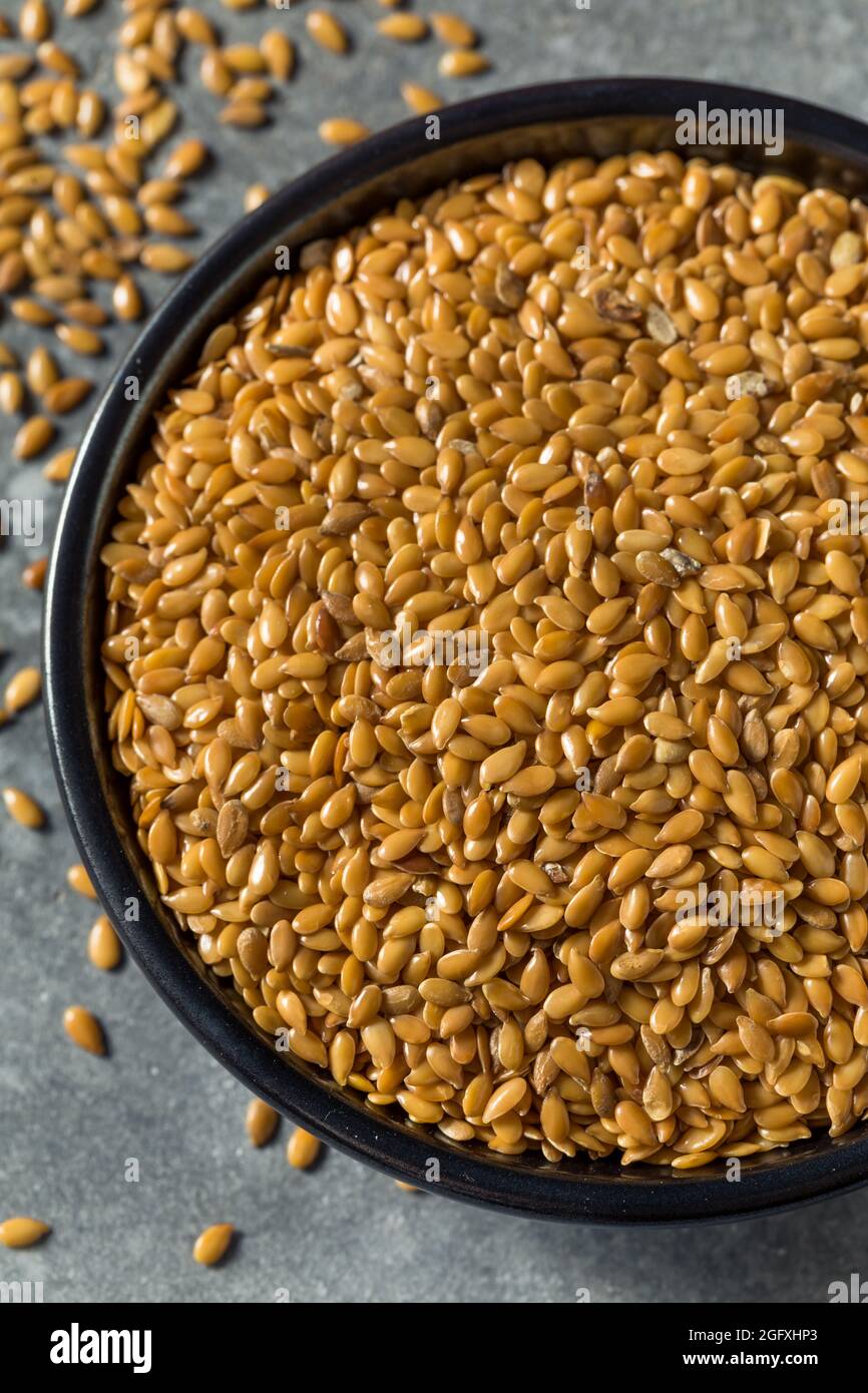 Healthy Organic Raw Flax Seeds in a Bowl Stock Photo - Alamy