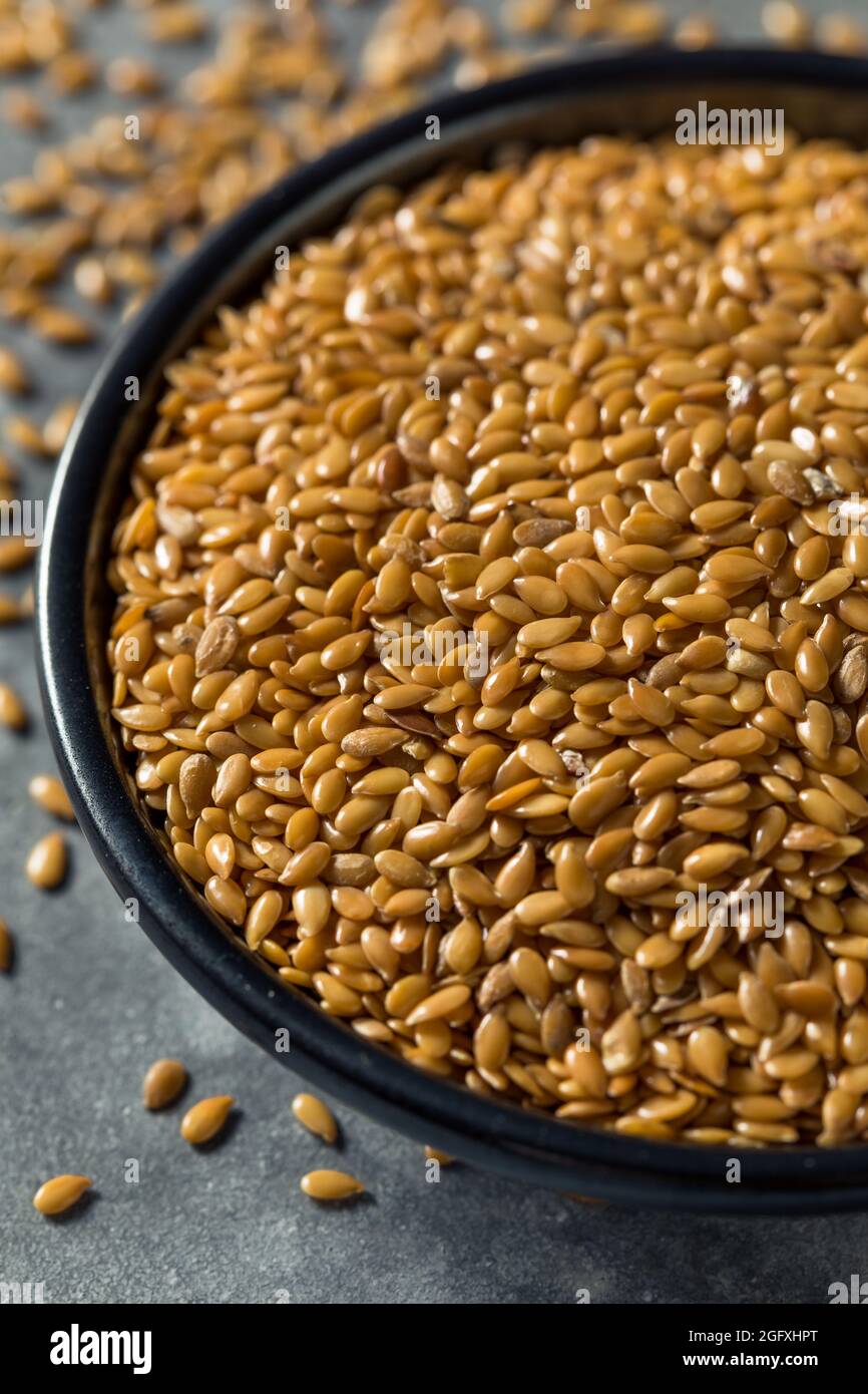 Healthy Organic Raw Flax Seeds in a Bowl Stock Photo - Alamy