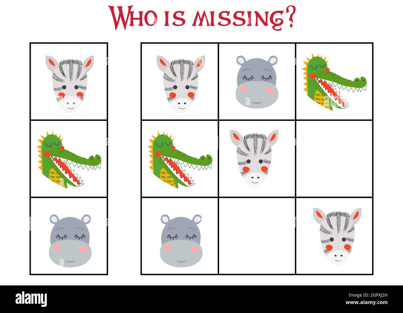 Sudoku game for children with pictures. Kids activity sheet. cute ...
