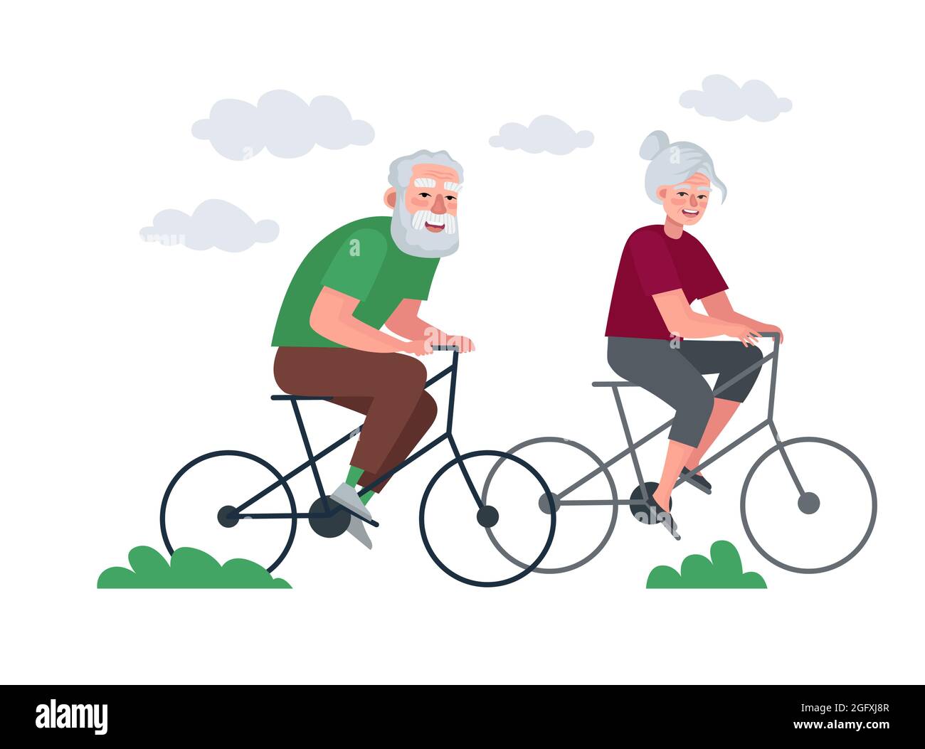Elderly couple of retirees active healthy lifestyle. Grandmother and ...