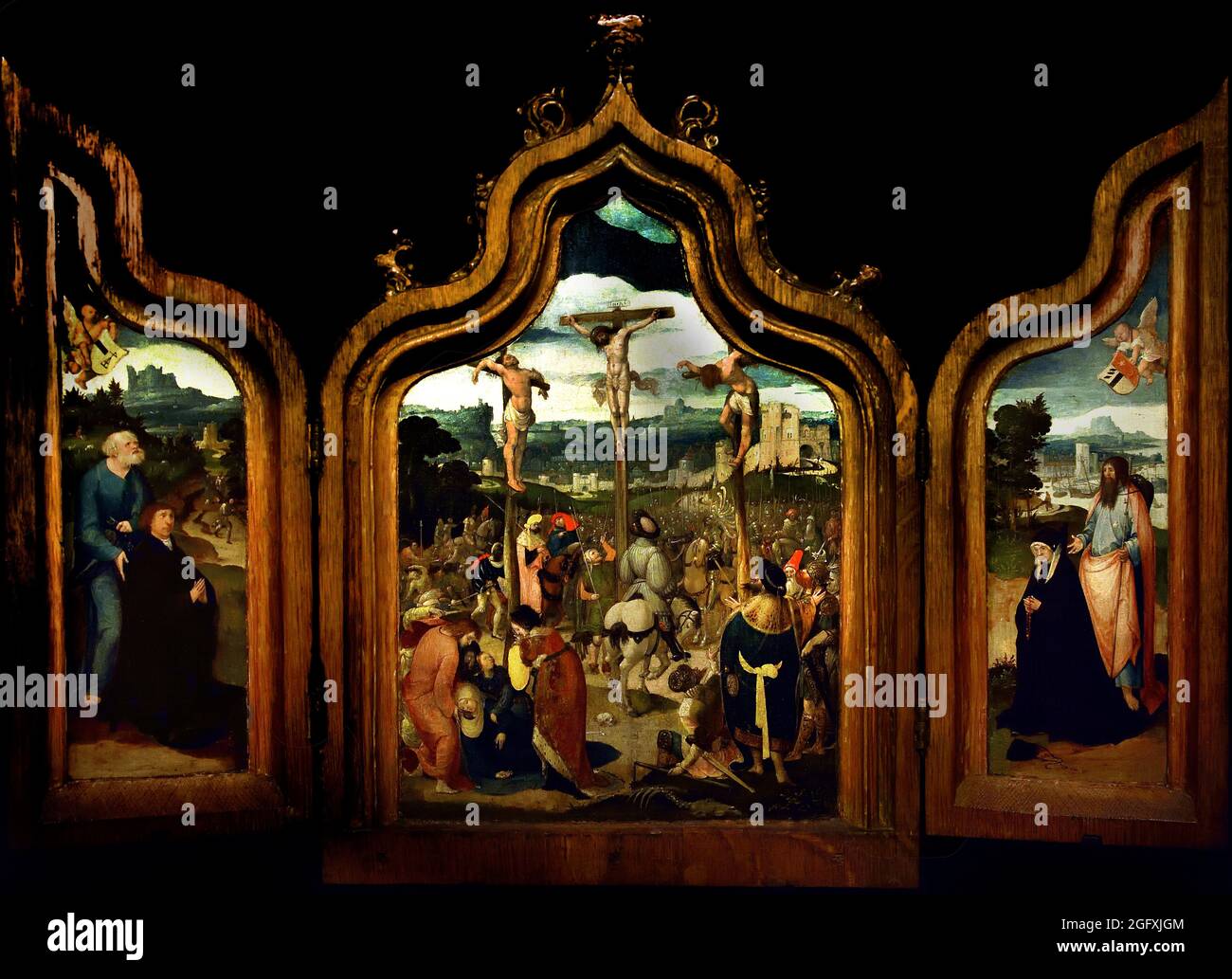 Triptych, Pseudo Jan Wellens de Cock (attributed to) 1525 Dutch, The Netherlands .( Left and ...