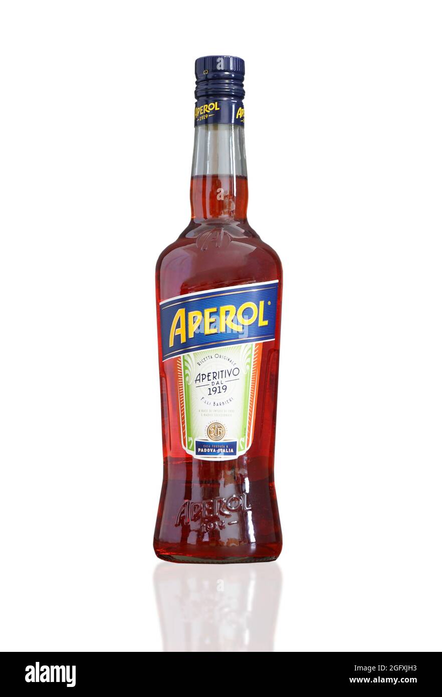 Ukraine, Kiev - August 26, 2021: Italian tincture Aperol for making ...