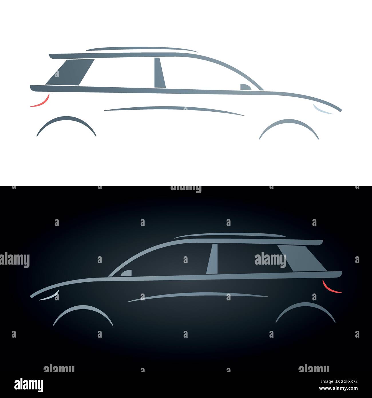 Silhouette of a hatchback. Concept car. Vector illustration Stock ...