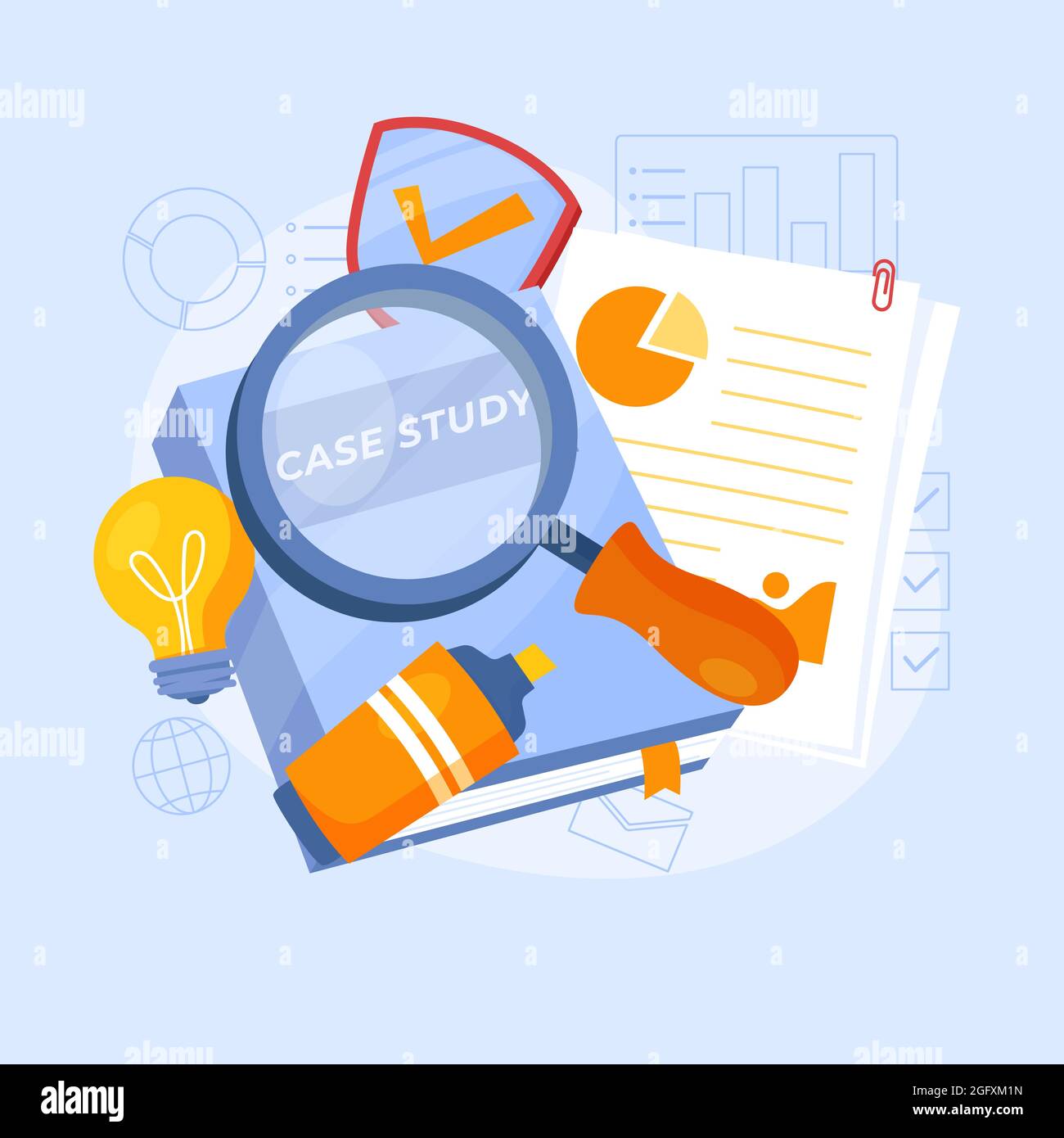 Hand drawn flat case study concept Vector illustration Stock Vector ...