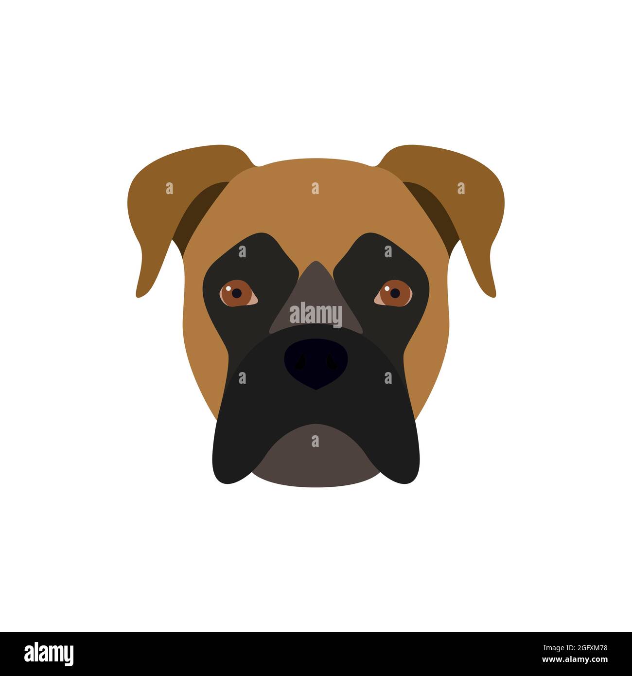 Cartoon Boxer Dog Face
