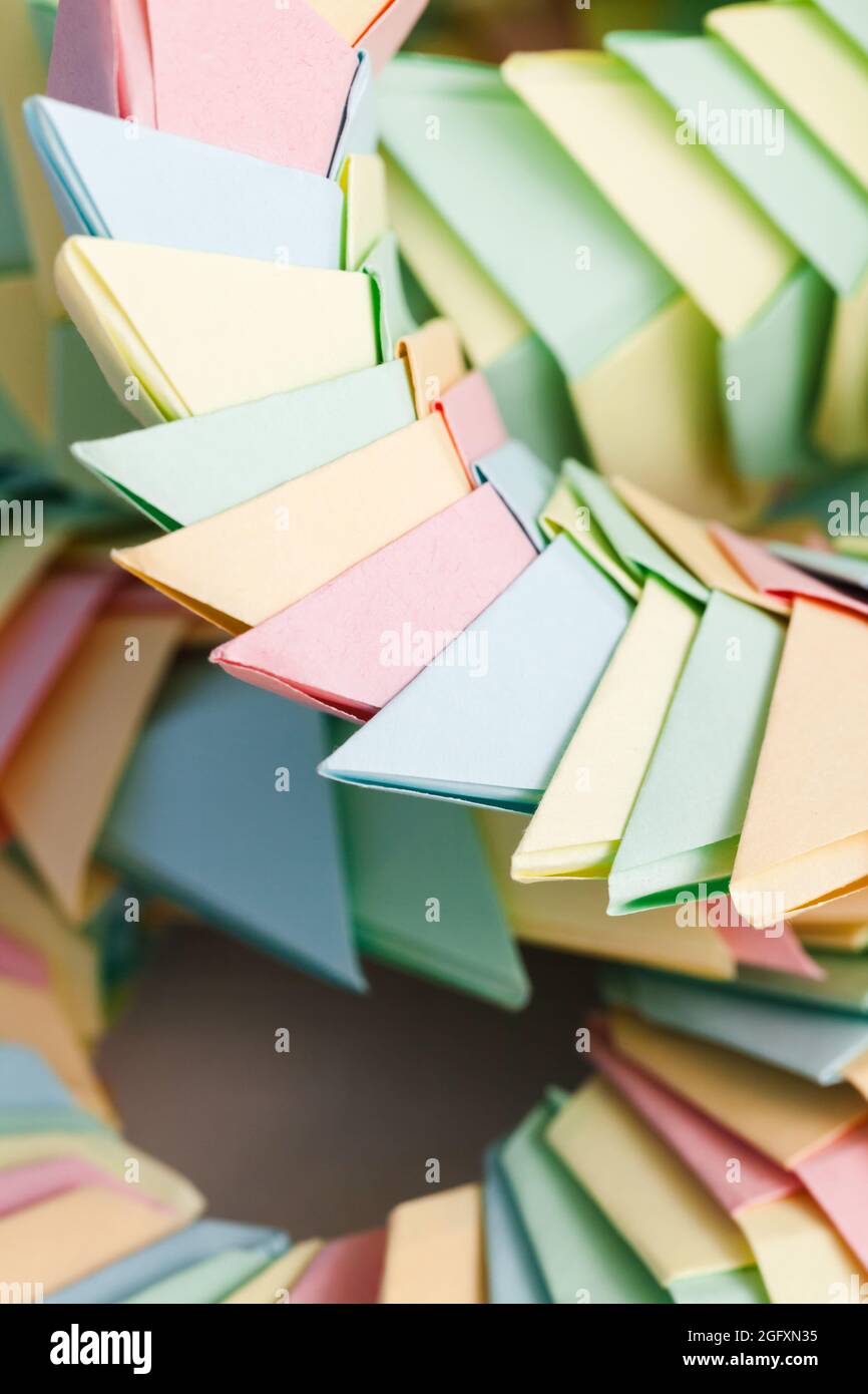Origami background, abstract parametric round structures of colorful ...