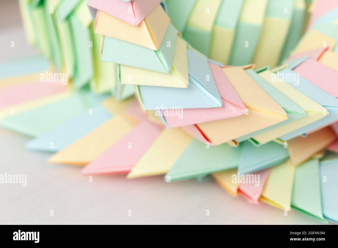 Origami background, parametric structures of colorful paper sheets ...