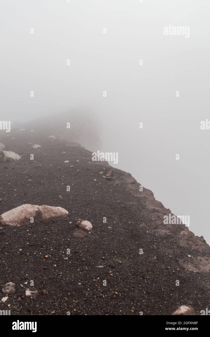 Misty mysterious rim of Telica volcano crater, Nicaragua Stock Photo ...